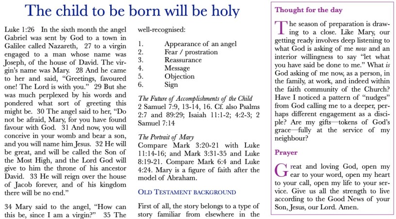 COMMENTARY – 4th Sunday of Advent B - The Word This Week