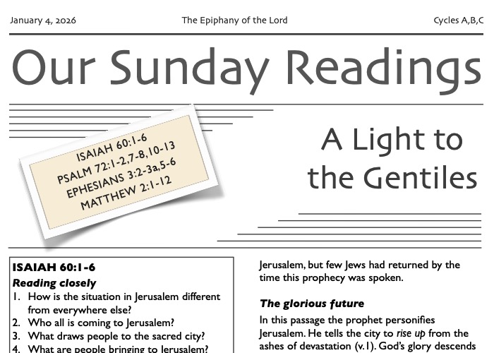 BULLETIN INSERTS - Epiphany (ABC) - The Word This Week